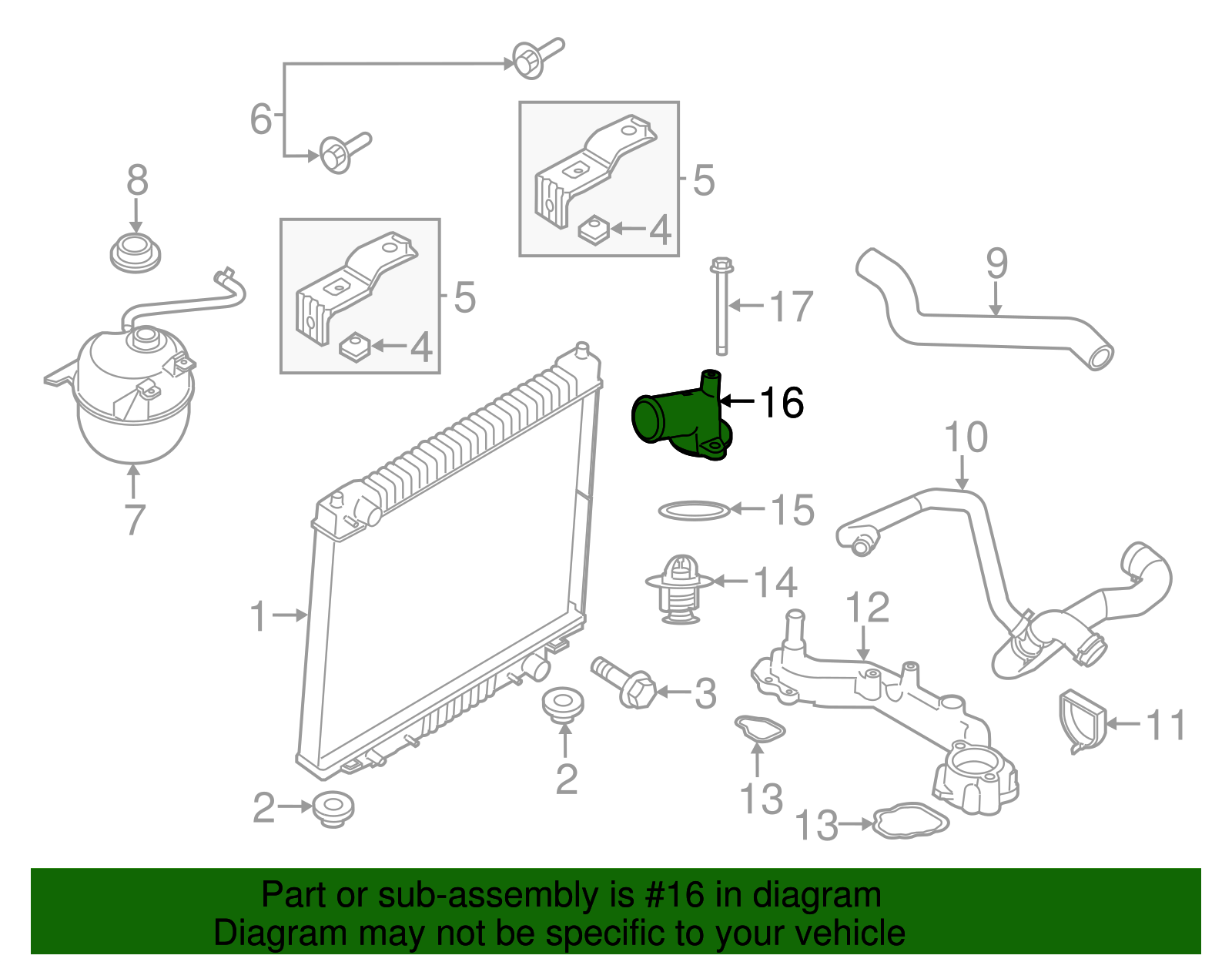 Genuine OEM Ford Part - Thermostat Housing F65Z-8592-BD | Genuine OEM ...