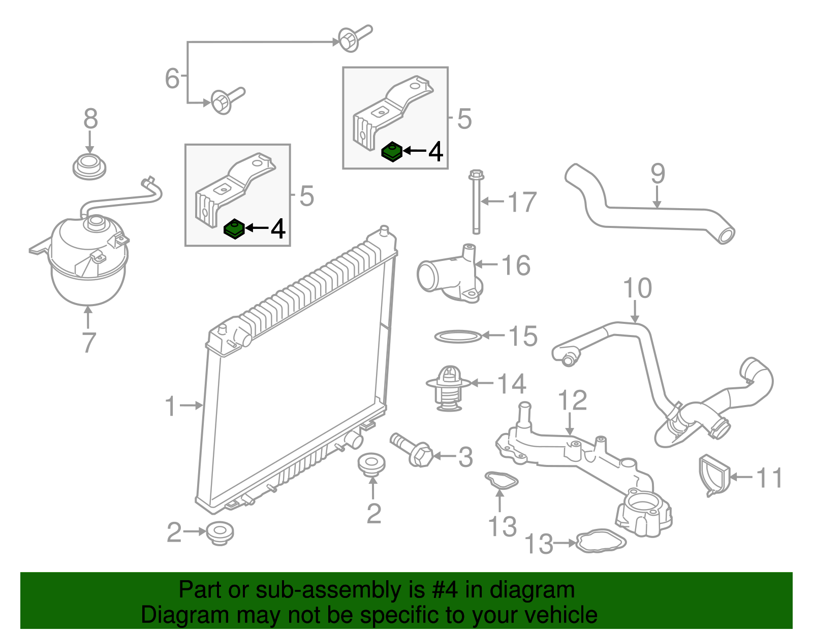 F7UZ-8125-AA - Radiator Assembly Upper Insulator 1999-2025 Ford | Ford ...