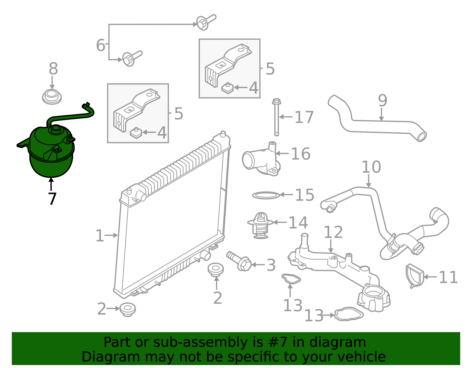 2008-2019 Ford | Expansion Tank | 8C2Z-8A080-C | Walls' Ford Parts