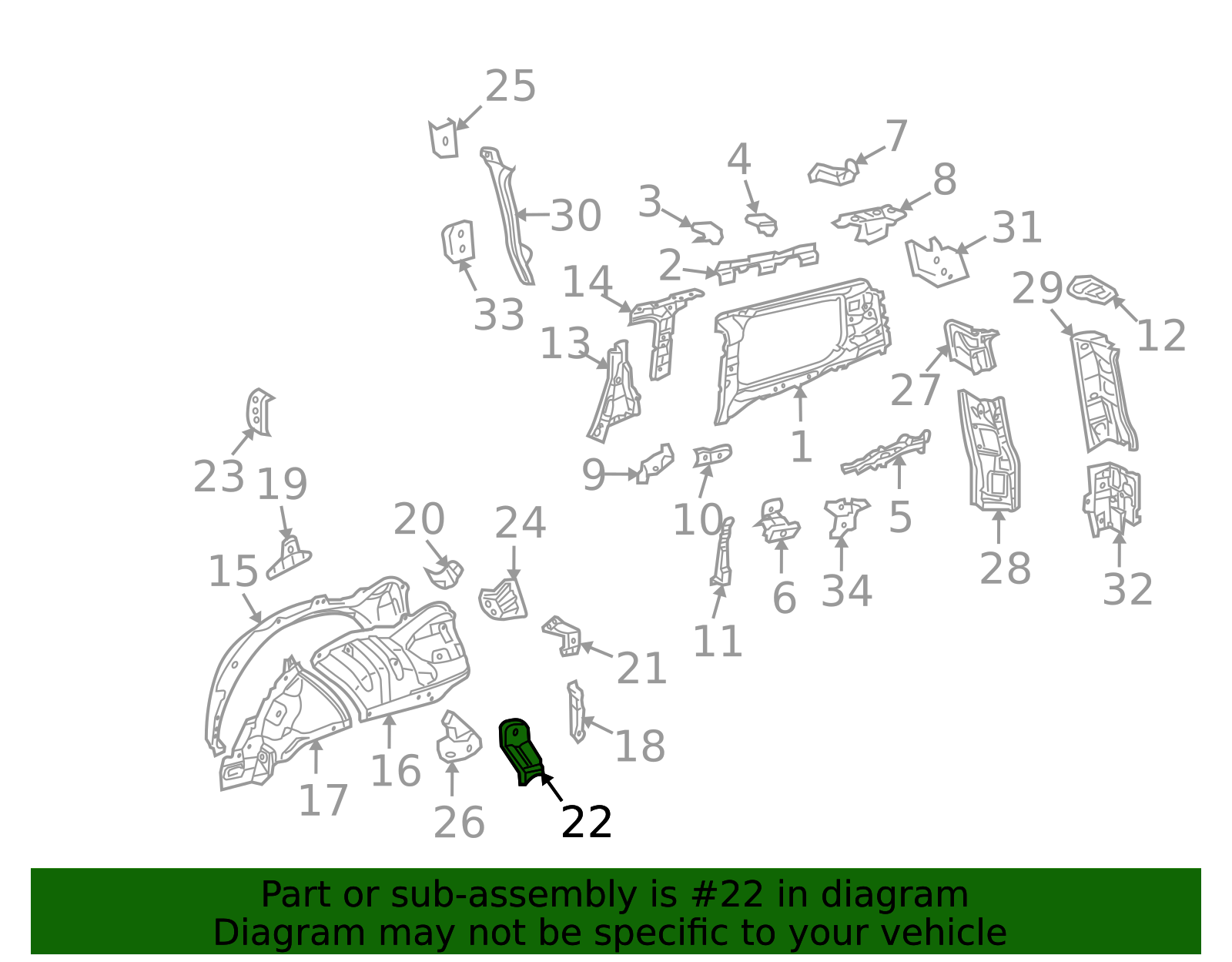 61677-60070 - High-Quality Quarter Panel Bracket for 2008-2021 Toyota ...