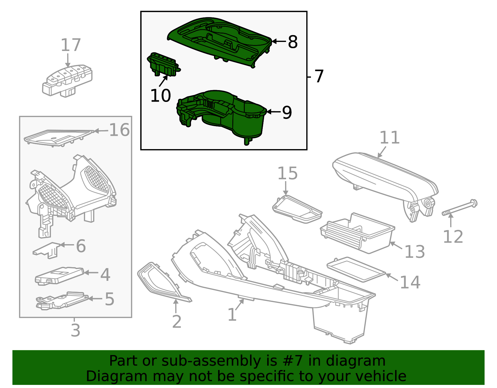 2021-2025 Chevrolet Trailblazer Pitch Dark Night Front Floor Console ...