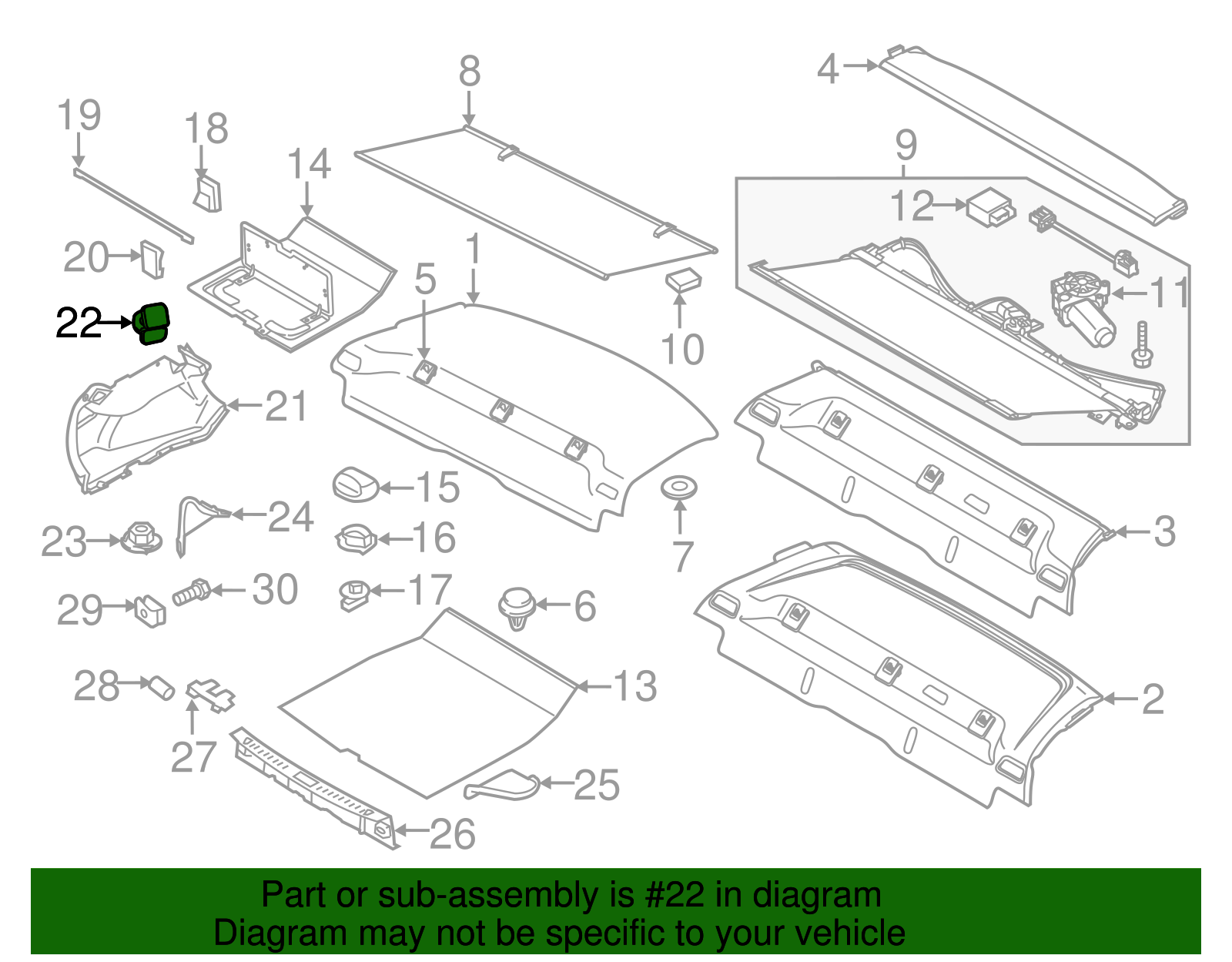 2007-2025 Volvo Trunk Side Trim Clip - Passenger Side (RH) 30715711 ...