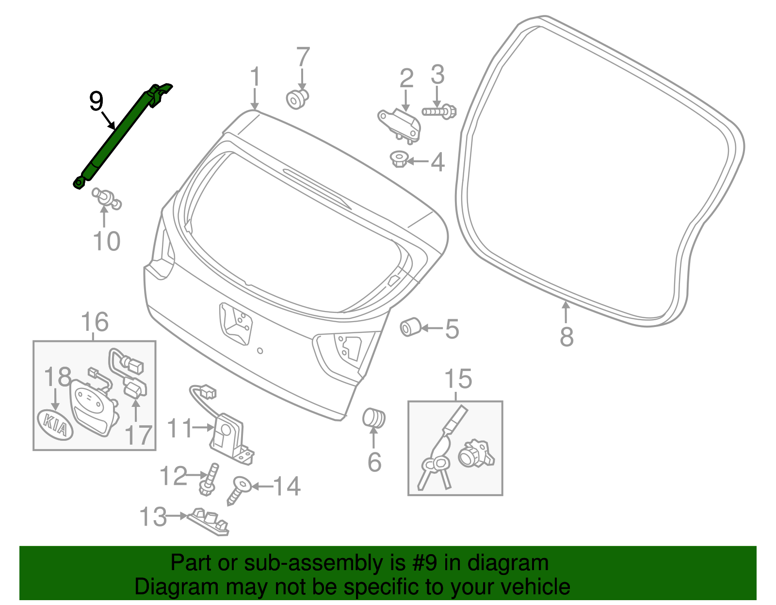 81780-1W200 - Lift Cylinder 2012-2017 Kia Rio | Kia.Parts Store