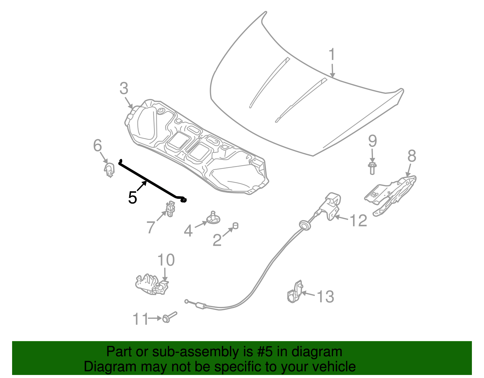 2004-2009 Nissan Quest Support Rod 65771-5Z000 | Bill Kay Nissan Parts