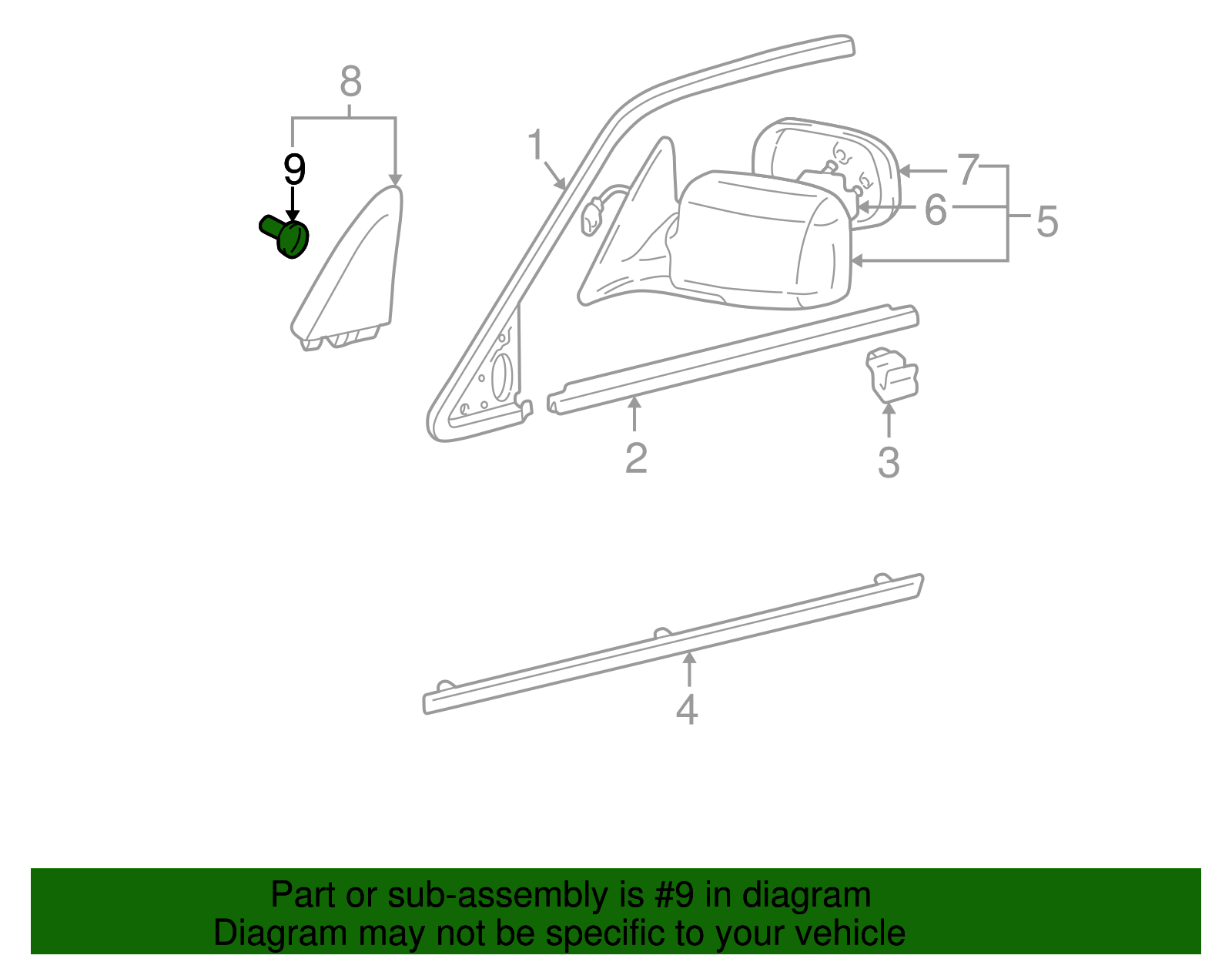 1992-2007 Toyota Corner Cover Retainer 67499-30020 | Toyota Parts Center