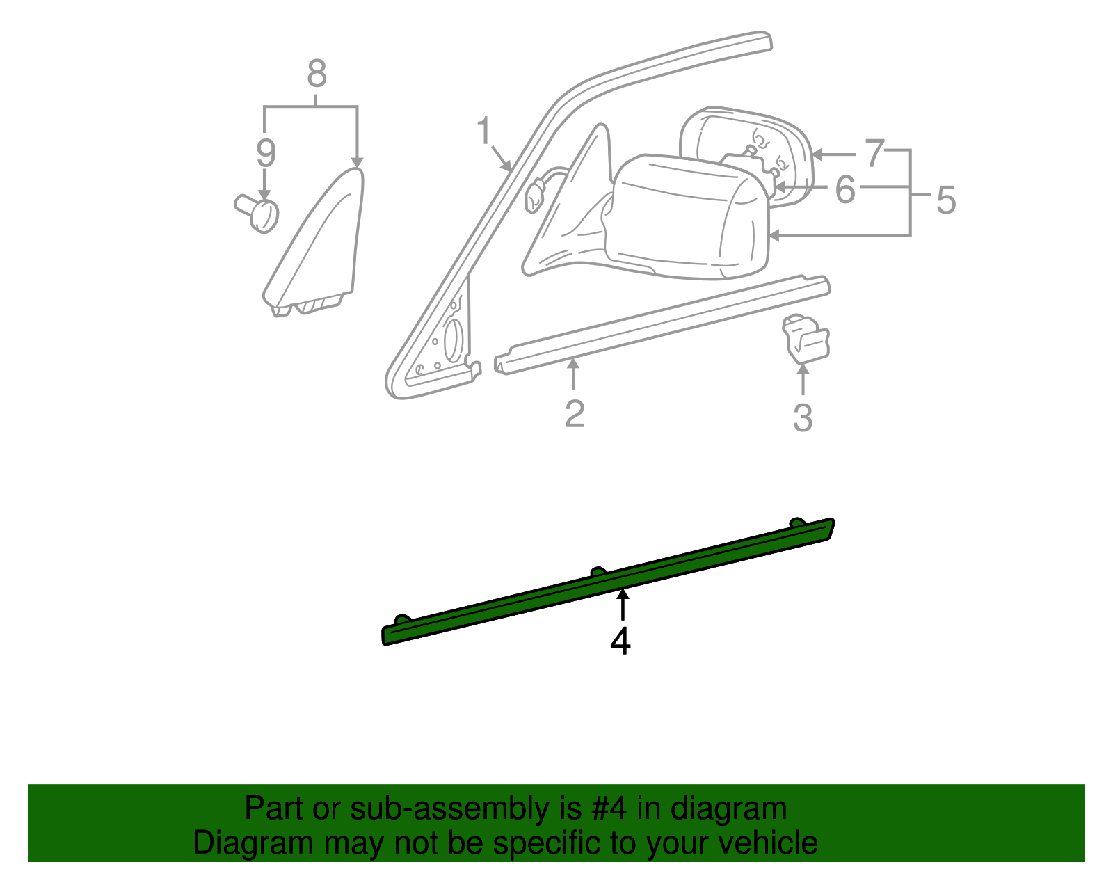 2000-2001 Toyota Camry Body Side Molding 75731-AA909 | Toyota Parts Center