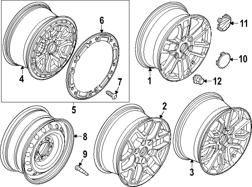 2024-2025 Ford Ranger Wheel, Alloy N1WZ-1007-U | TascaParts.com