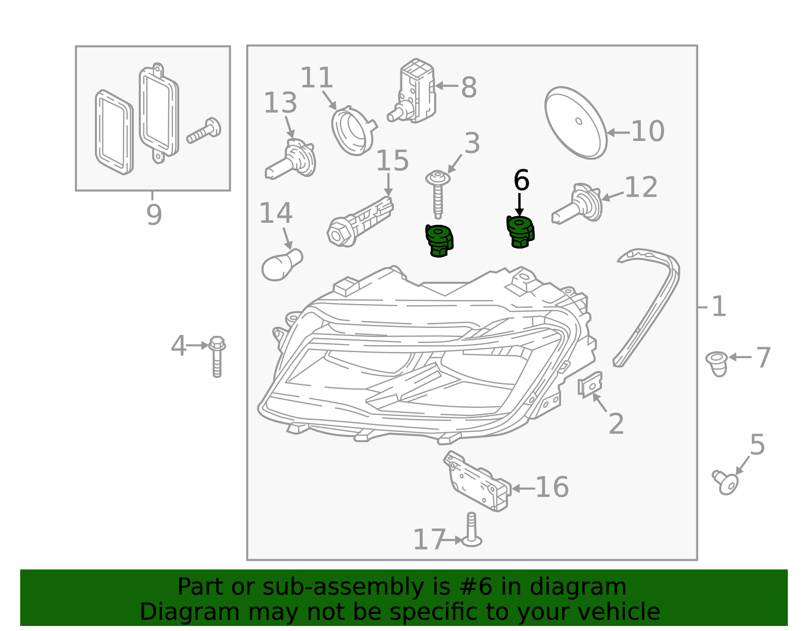 Headlamp Assembly Spacer 3G1-941-141 | VW Direct Auto Parts