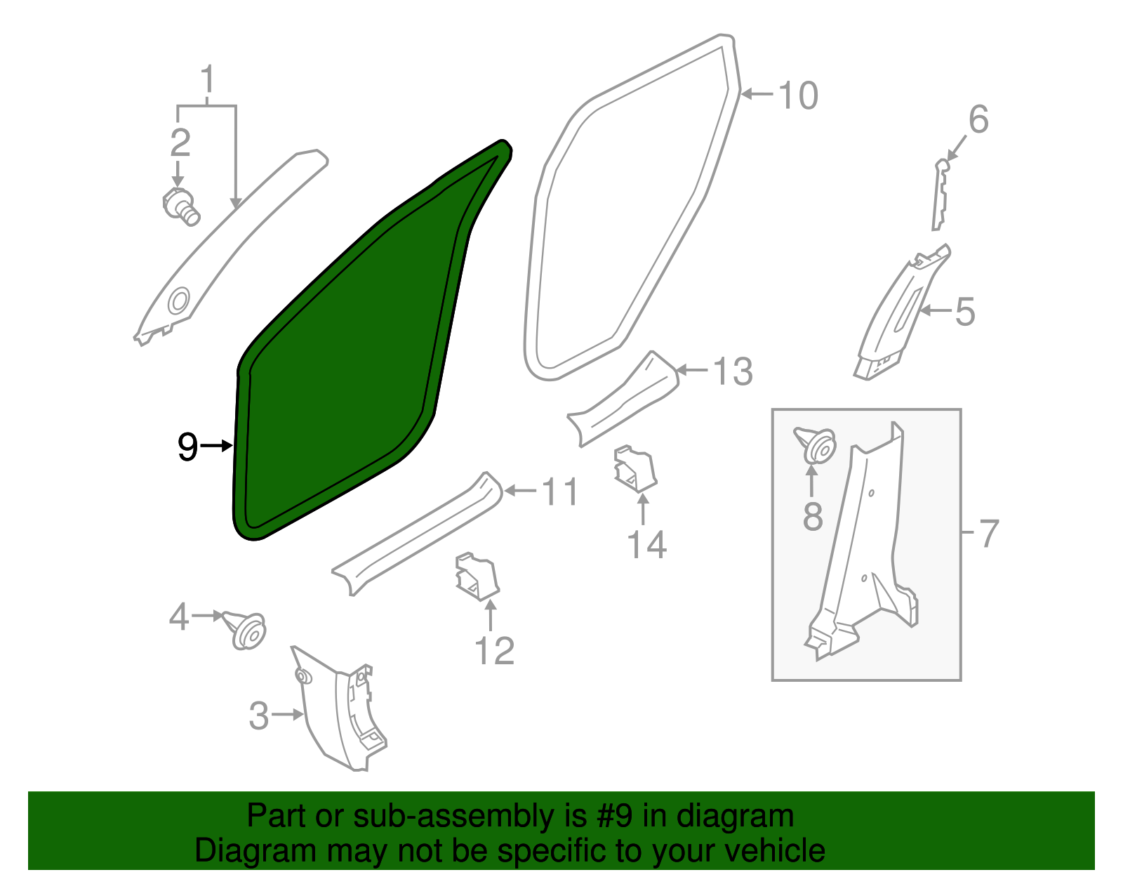 2011-2014 Nissan Juke Body Weather-Strip 76922-1KA0A | Scott Evans ...
