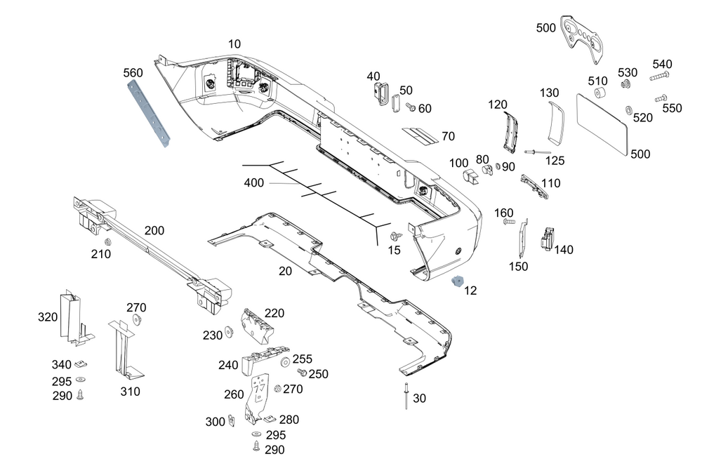 2016-2024 Mercedes-Benz Reinforcement, Bumper 463-885-19-03 | Mercedes ...