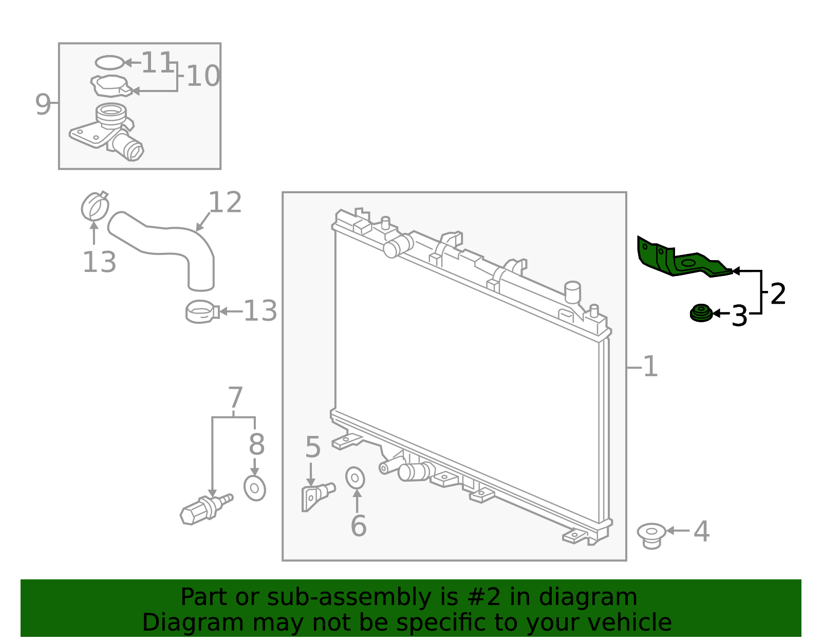 74171-T7W-A00 - 2016-2022 Honda HR-V - Bracket R Radiator Mounting ...