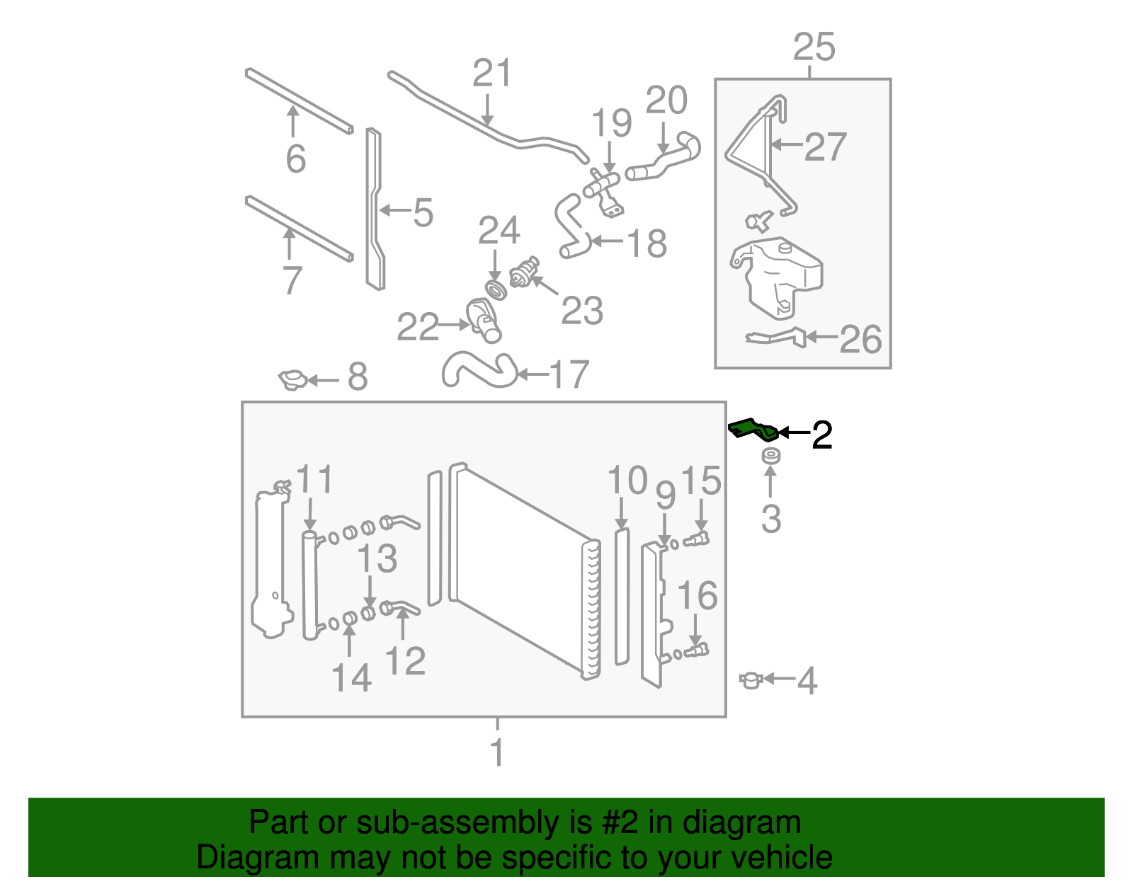 2009-2013 Toyota Radiator Assembly Upper Bracket 16533-0T020 | OEM ...
