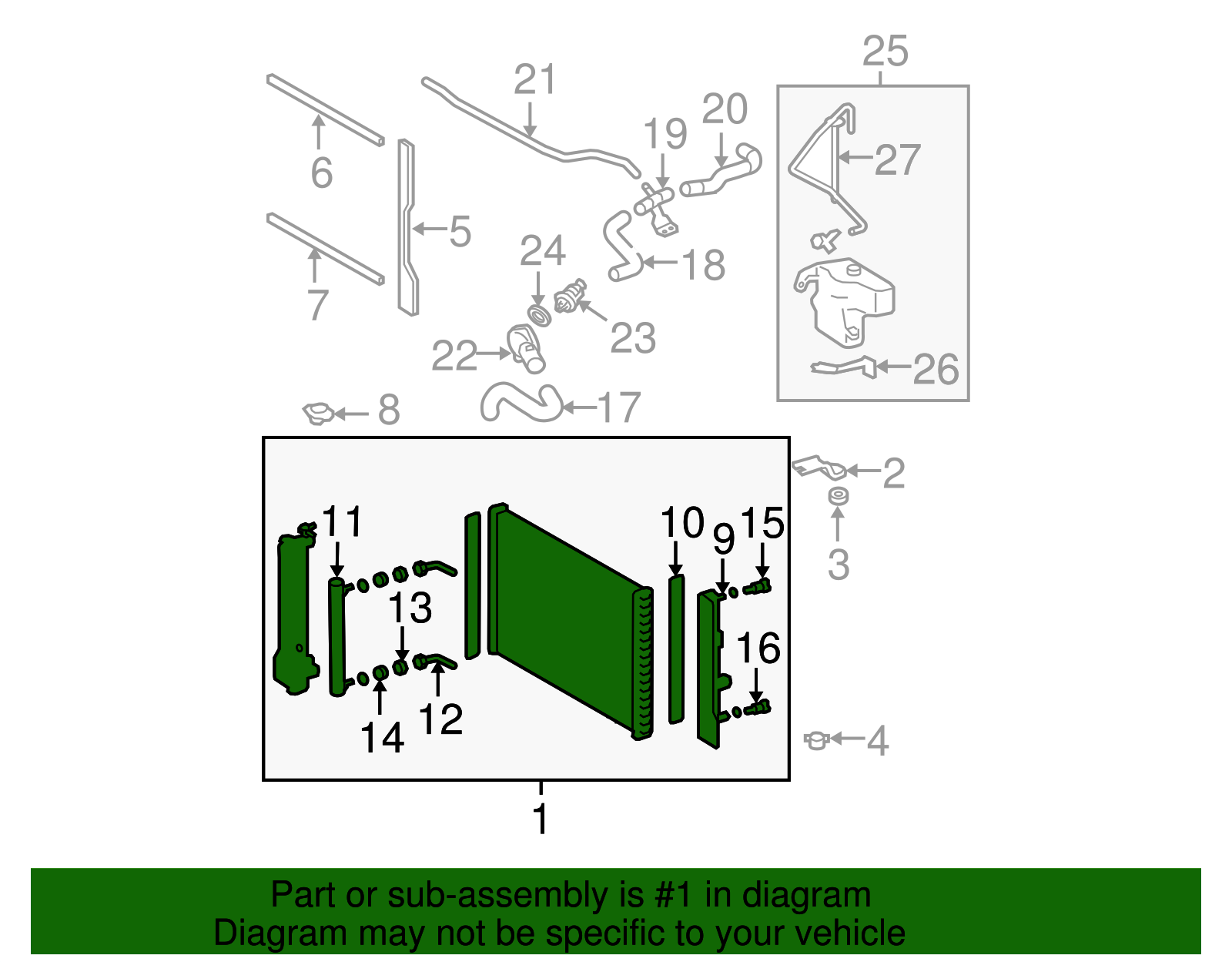 2009-2013 Toyota Corolla Radiator Assembly 16410-22160 | Toyota Parts ...