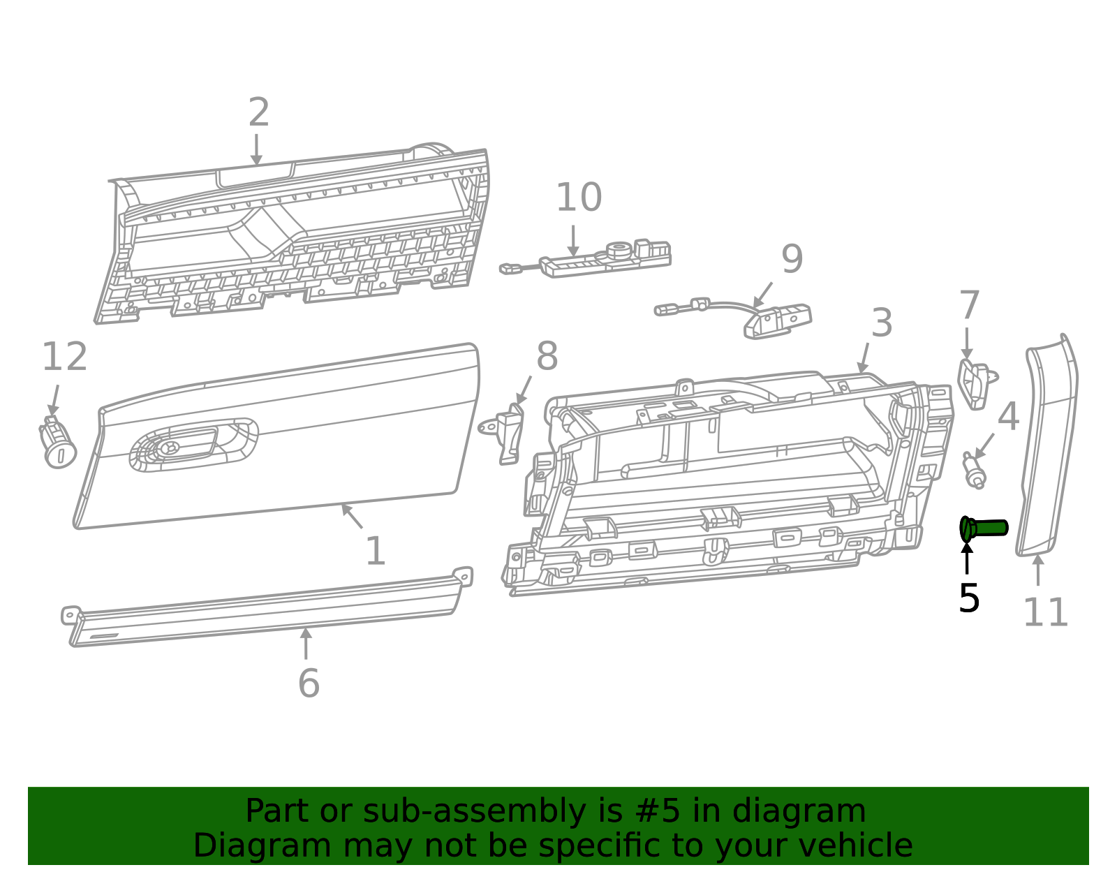 2022-2025 Jeep Glove Box Frame Stopper 68565282AA | Mopar Parts Canada