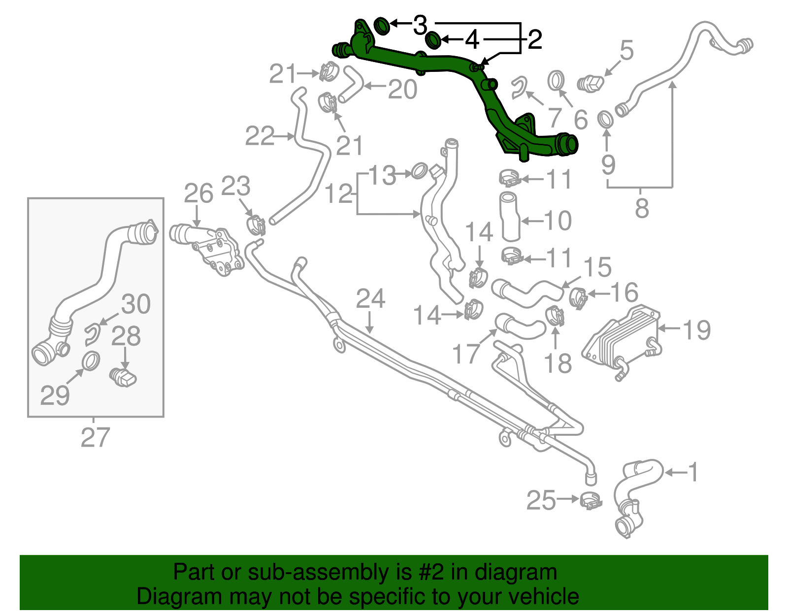 2011-2018 Porsche Engine Coolant Pipe 958-106-145-04 | OEM Parts Online