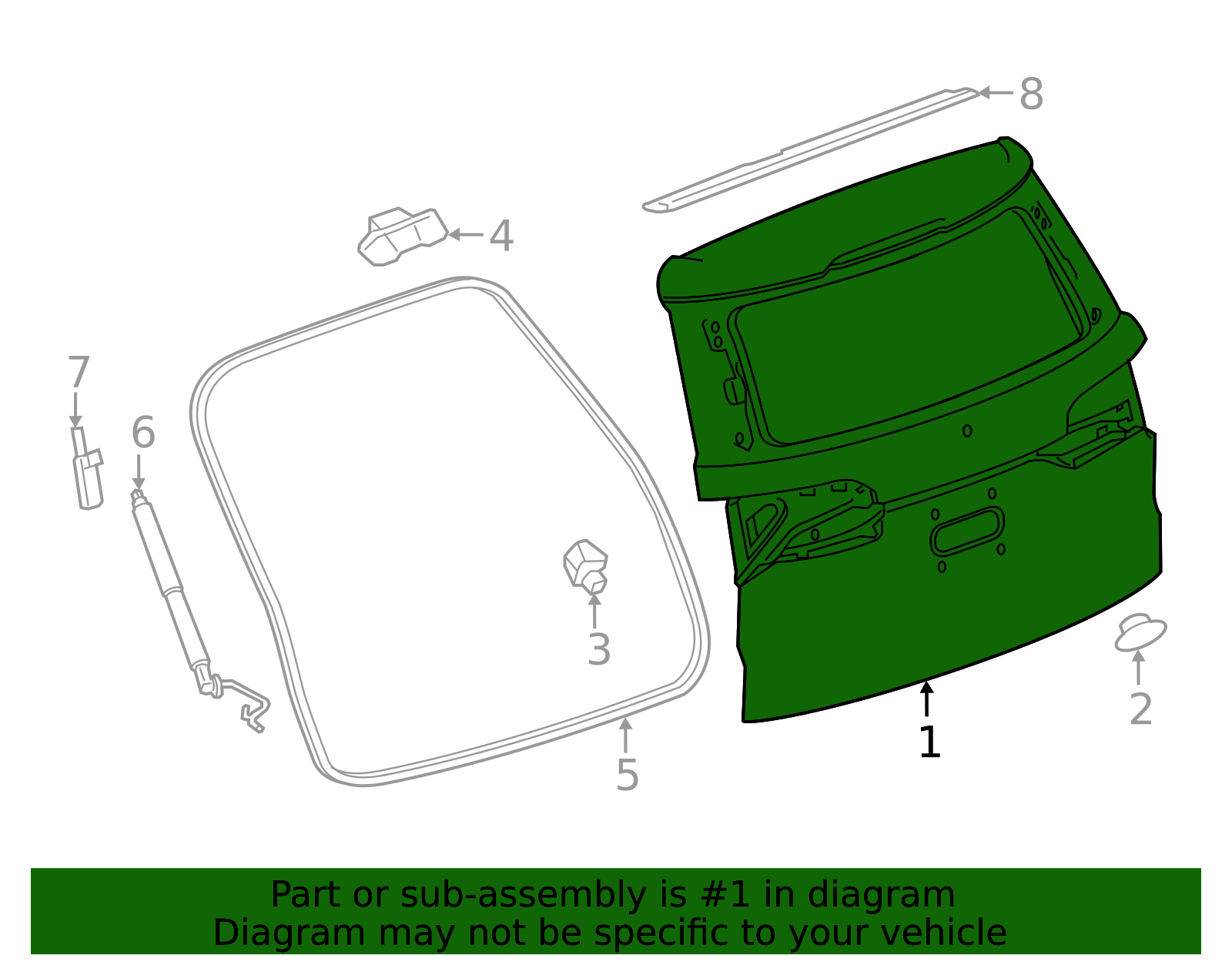 86823121 - Lift Gate 2018-2021 Chevrolet Traverse | GM Parts Center