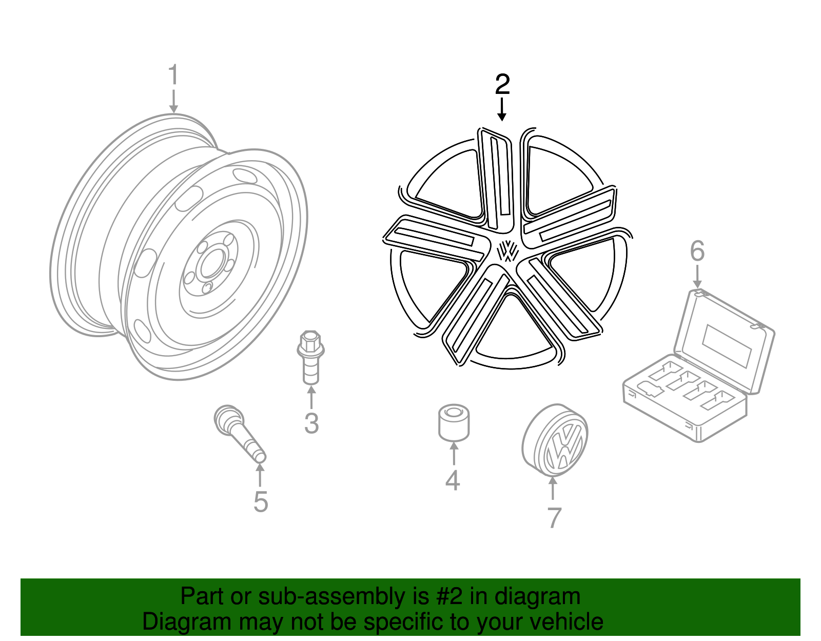 5G0-601-025-AJ-Z49 - Volkswagen Wheel, Alloy 2017-2019 Volkswagen ...
