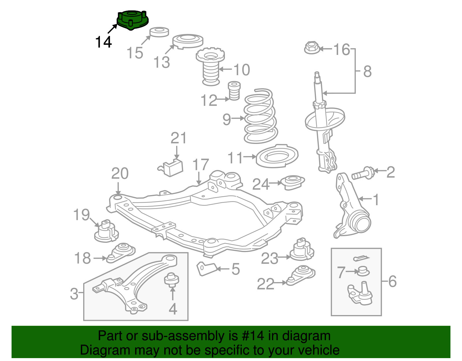 48609-06190 - Strut Mount - 2006-2015 Toyota | Nucar Toyota of North ...
