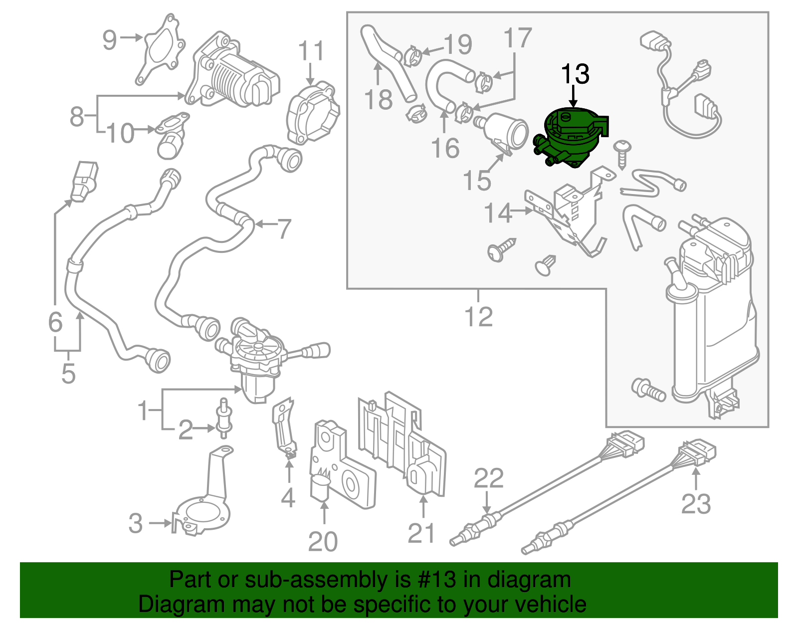 2009-2022 Audi Evaporative Emissions System Leak Detection Assembly 8K0 ...