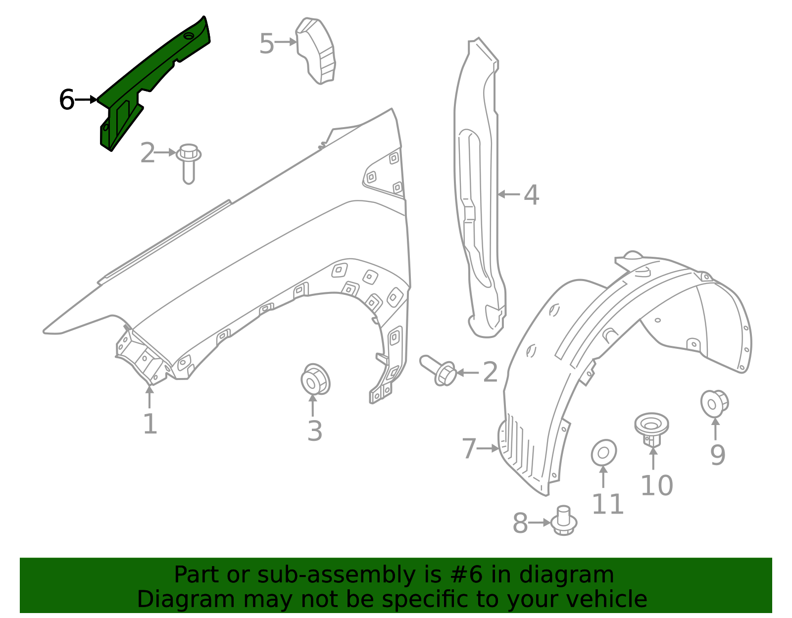 84169-R6000 - Fender Ledge Cover 2024-2025 Hyundai Santa Fe | Hyundai ...