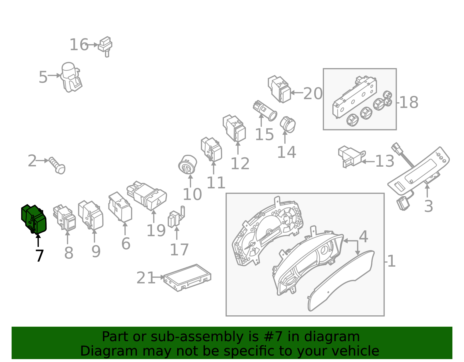 25380-7S200 - Lock Switch Official Nissan Parts Store