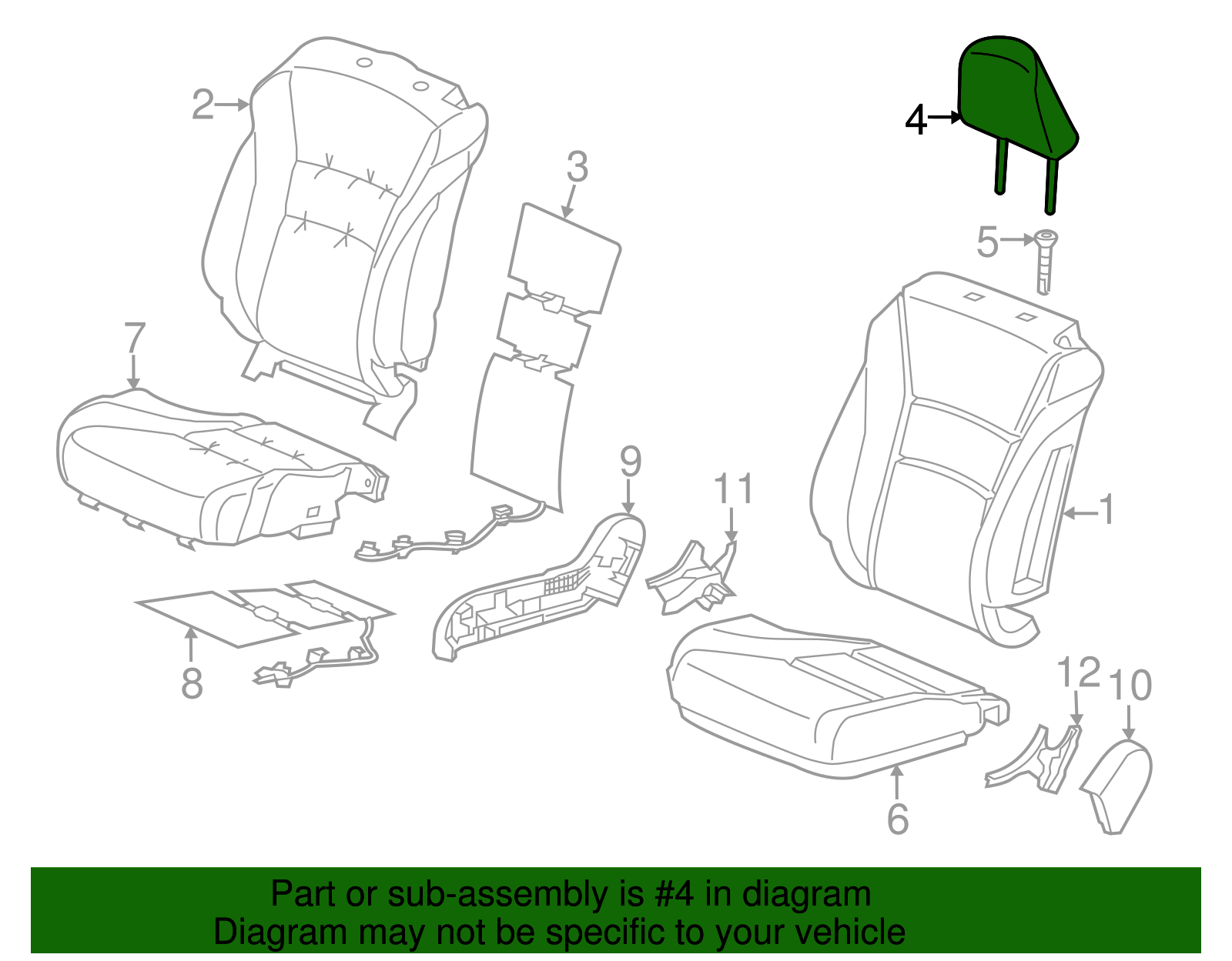 OEM 2013-2017 Honda Accord Headrest 81140-T3L-A21ZB | Honda Automotive Parts