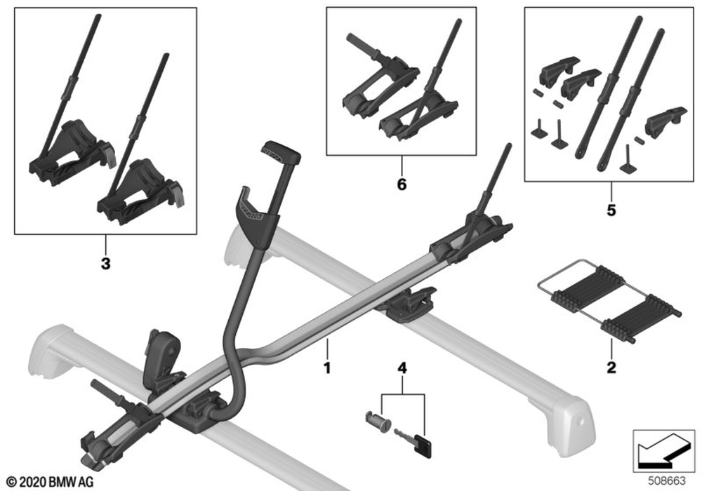 82722472964 - BMW Bicycle Roof Rack Performance Auto Parts