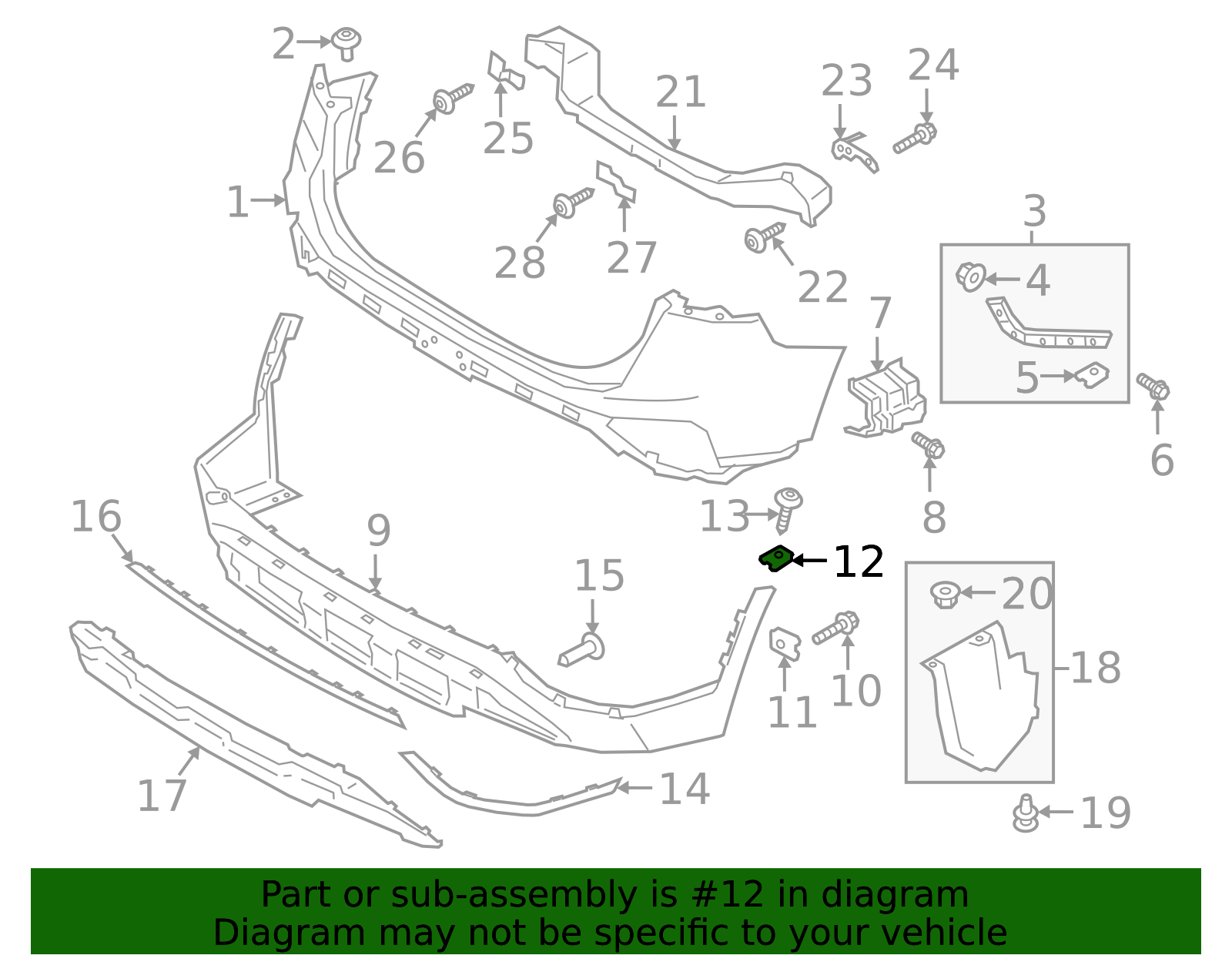 86626-S2000 - 2019-2020 Hyundai Santa Fe - Bumper Cover Retainer ...