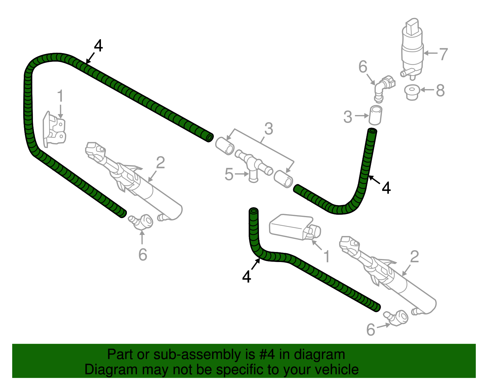 2015-2017 Volkswagen Golf R Flex Hose 7P6-955-964-B | OEM Parts Online