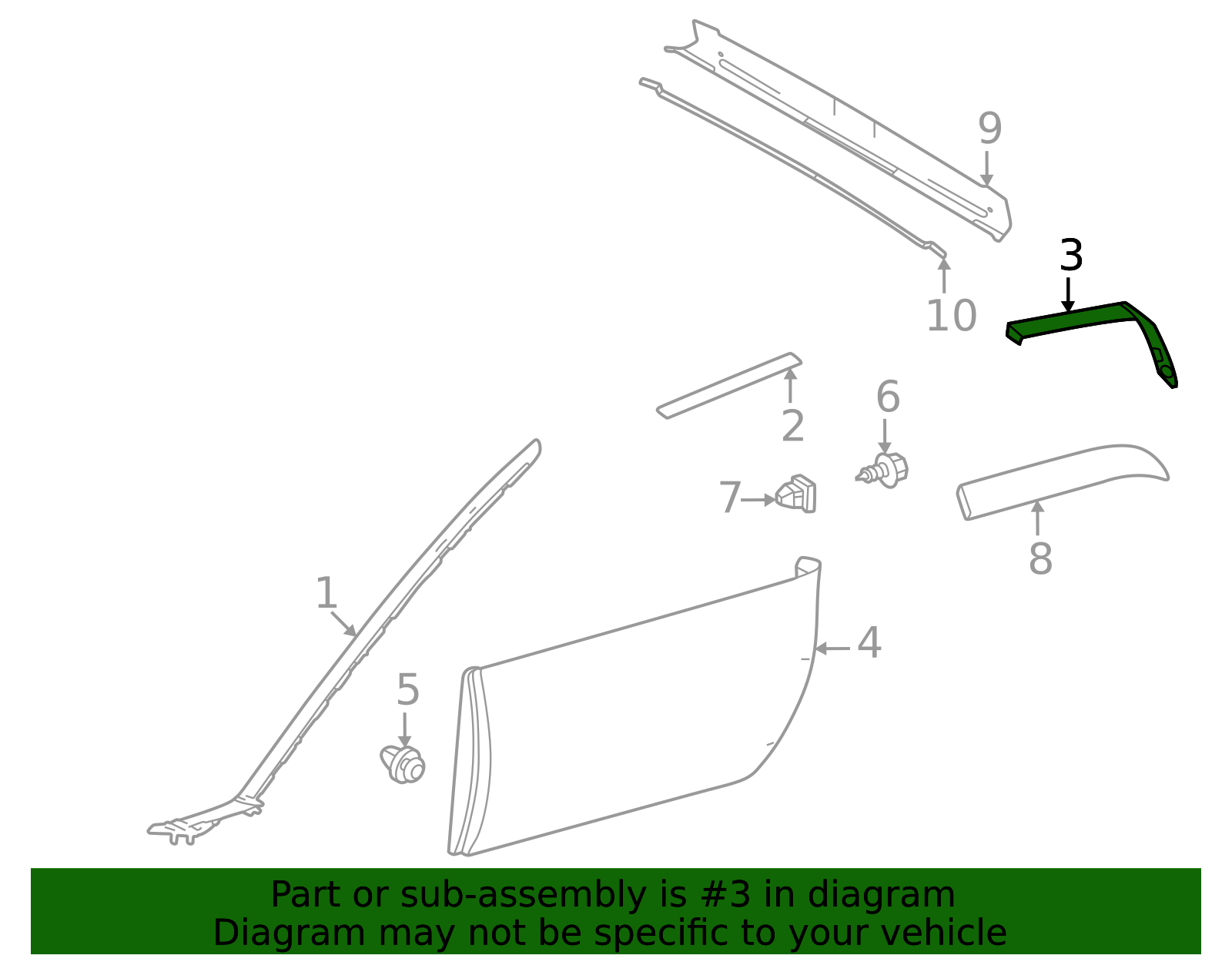 2024-2025 Toyota Tacoma Drip Molding 75553-AK010 | Sparks Parts