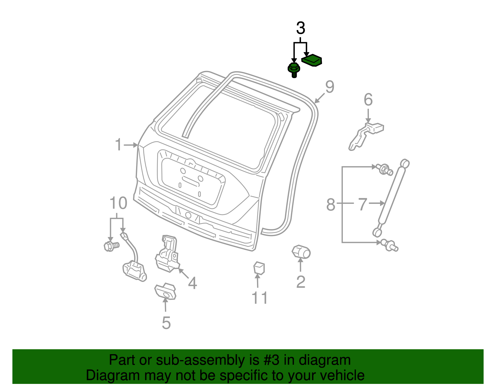 74836-SWA-A00 - 2007-2011 Honda CR-V - Garnish Assembly R Tailgate ...
