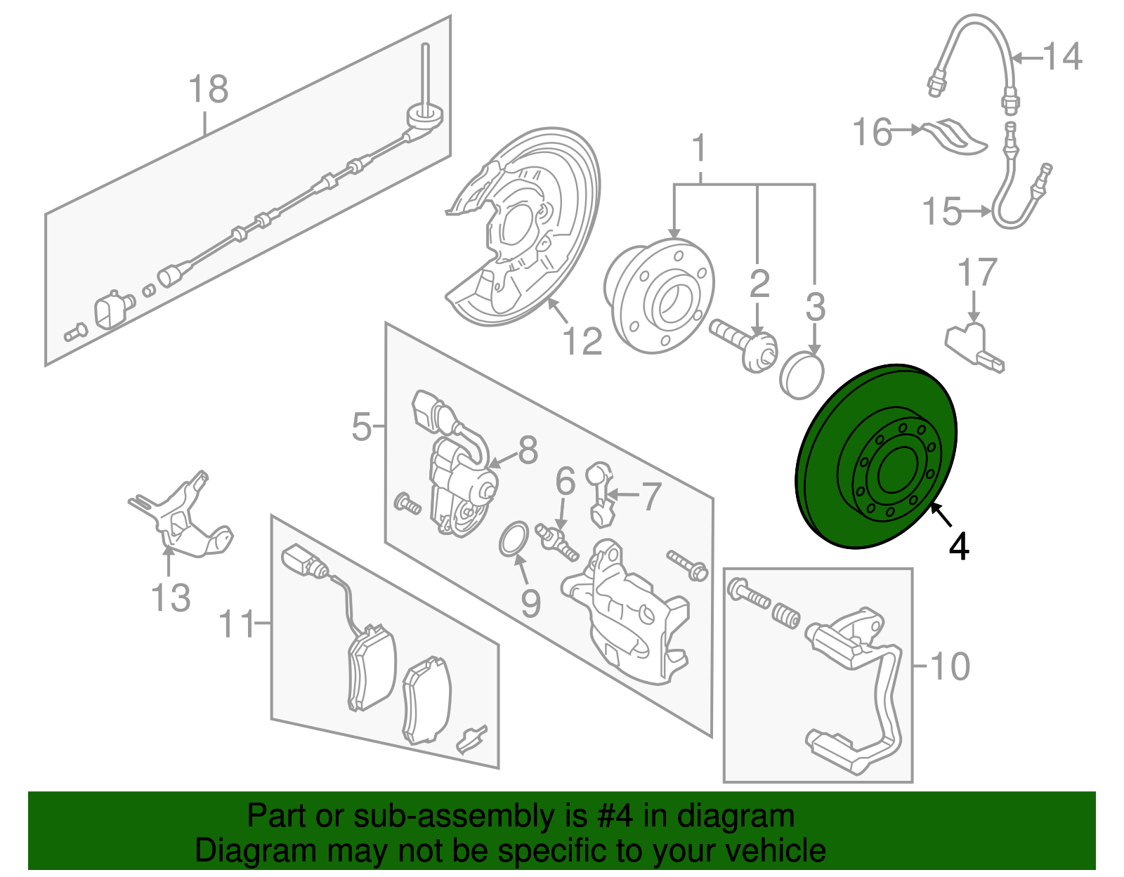 2006-2018 Volkswagen Disc Brake Rotor Rear 5Q0-615-601-G | OEM Parts Online