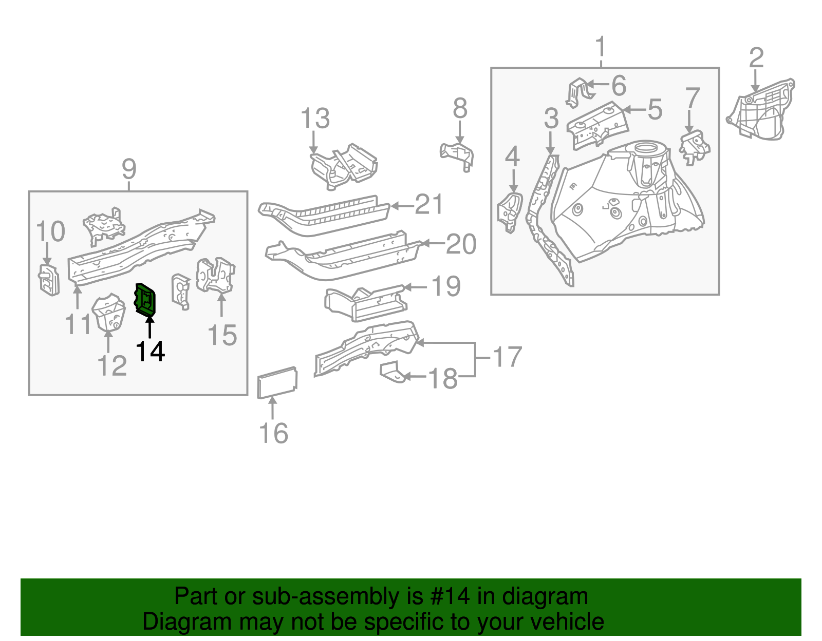 57154-08020 - Front Reinforced - 2004-2020 Toyota Sienna | Nucar Toyota ...