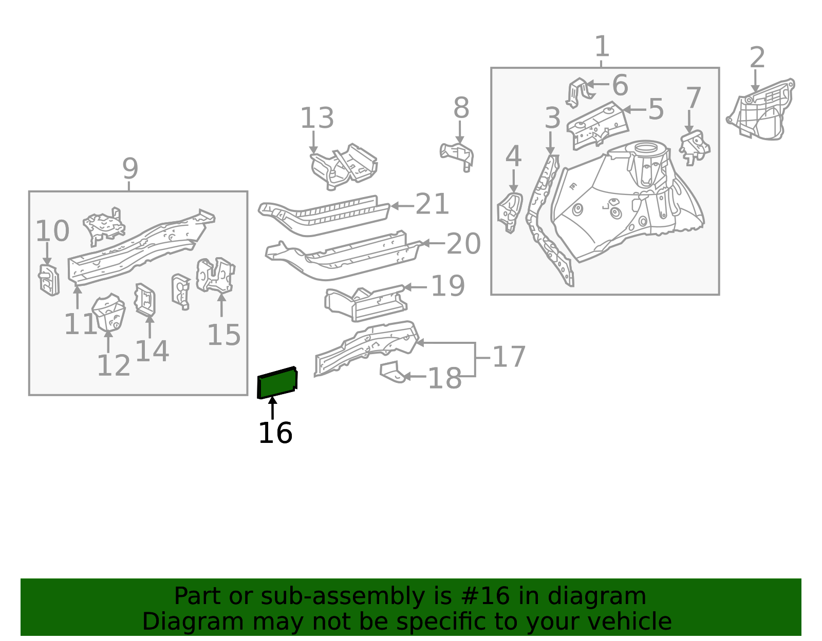 57113-08020 - High-Quality Frame Rail End for 2004-2020 Toyota Sienna ...