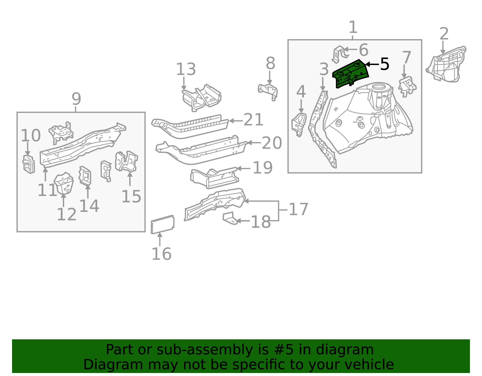 Genuine Official Toyota Upper Reinforced part# 53807-08010 for 2011 ...