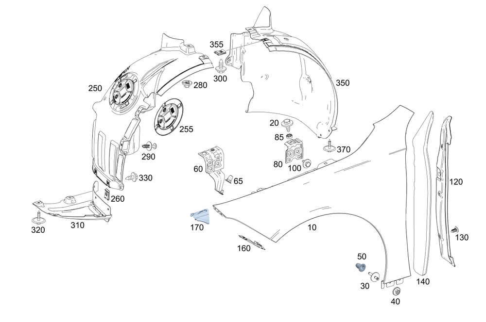 1954-2022 Mercedes-Benz Trim, Wheel Arch 177-690-03-04 | MB Parts Center
