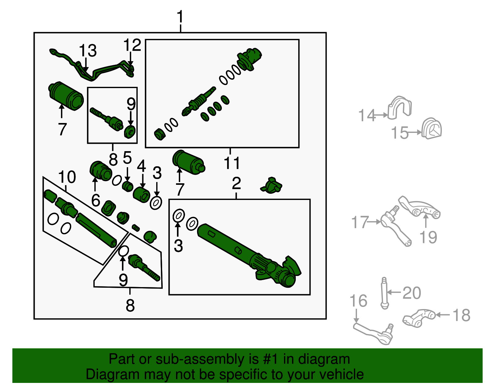 1998-2003 Toyota Land Cruiser Rack and Pinion 44250-60050 | OEM Parts ...