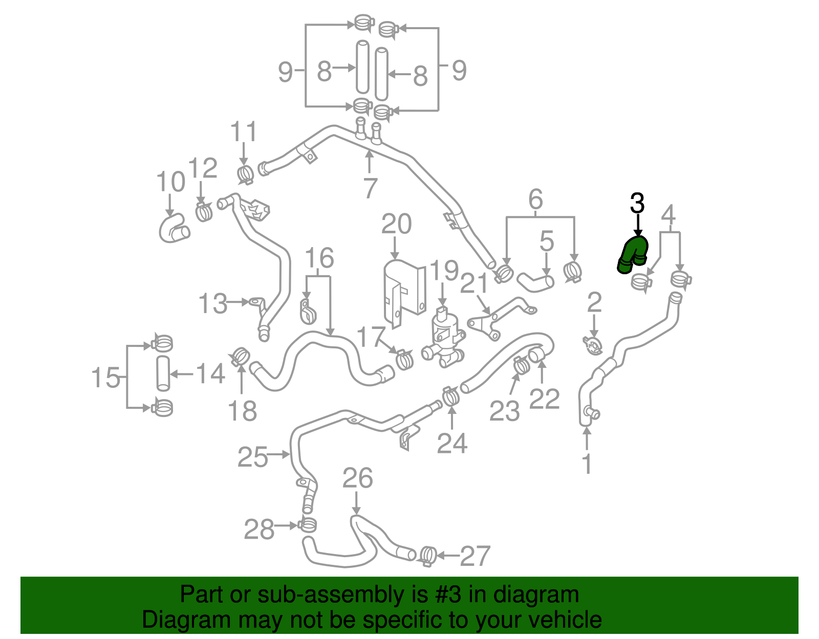 2013-2018 Audi Engine Coolant Hose 079-121-052-H | Audi USA Parts