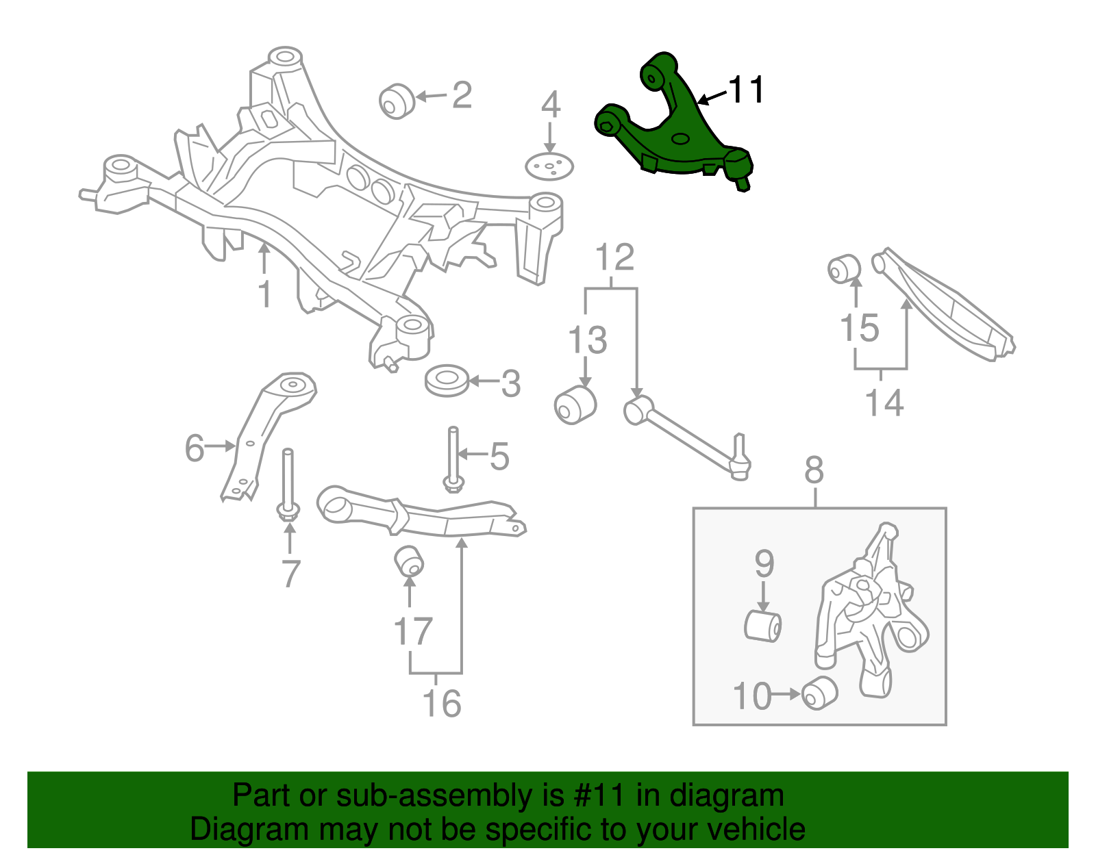 20252SC010 - Upper Control Arm 2008-2013 Subaru Forester | Subaru ...