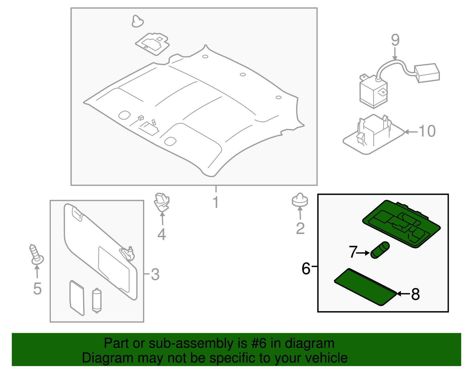 SU003-02522 - Map Lamp Assembly 2013-2020 Toyota | Group 1 Auto Parts