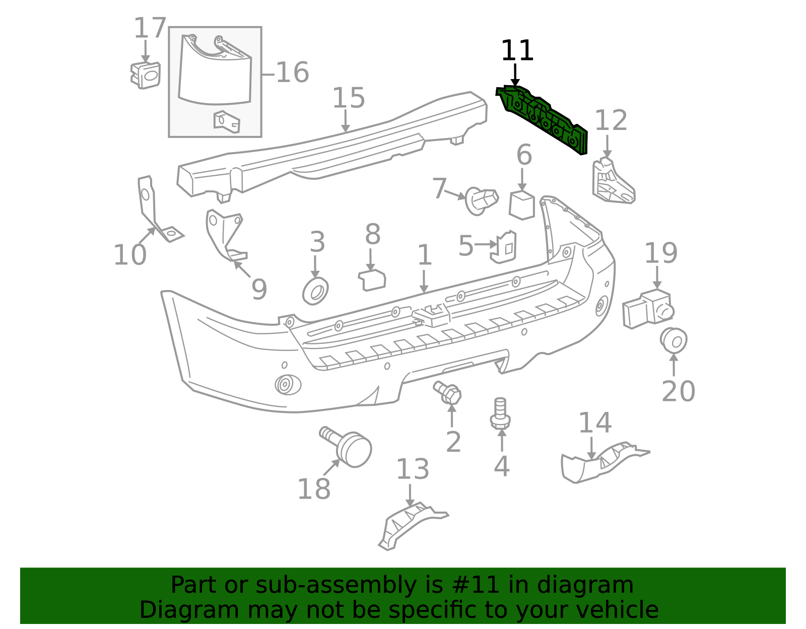 2008-2022 Toyota Sequoia Upper Retainer 52562-0C010 | Toyota Parts Center