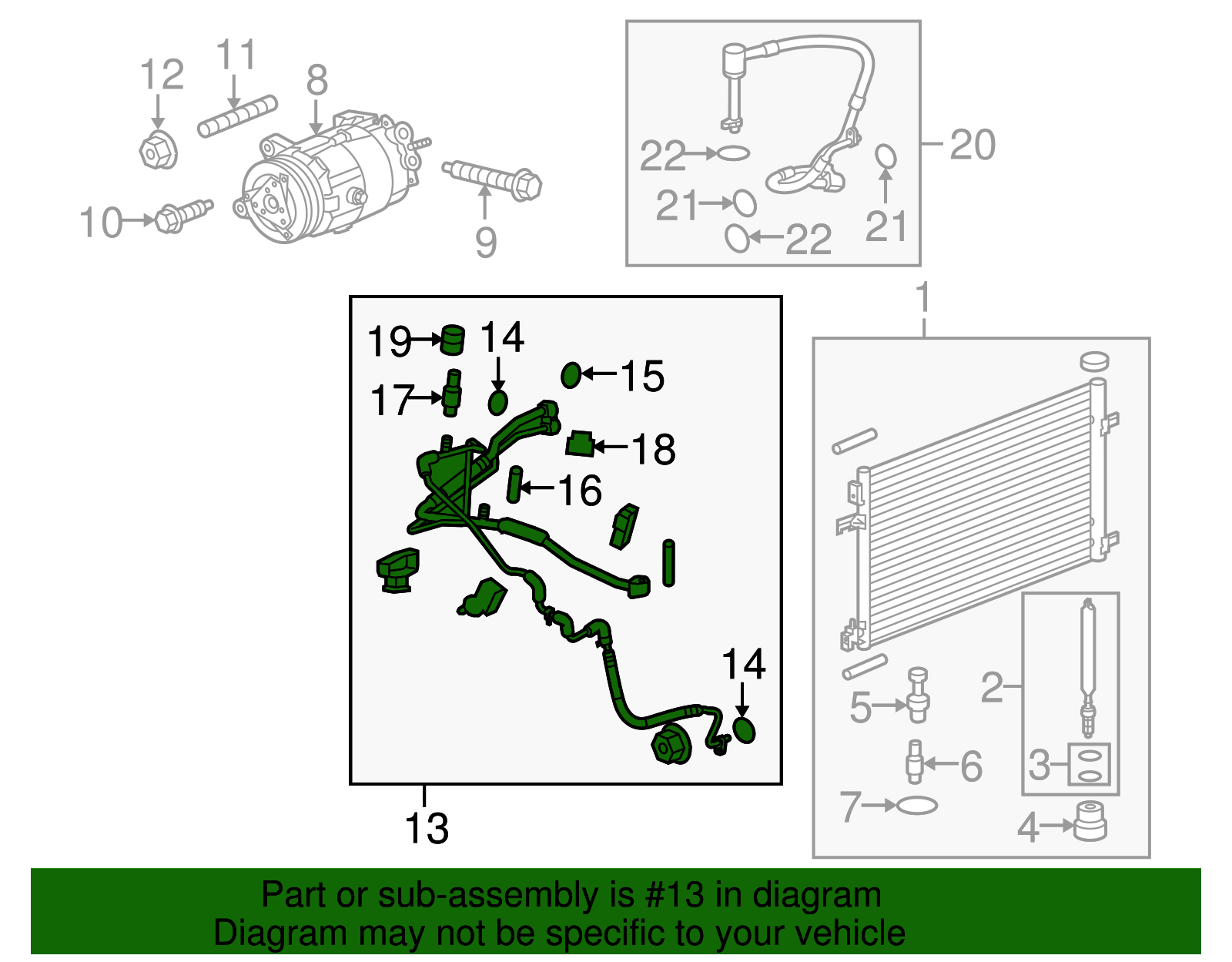 2014-2019 Cadillac XTS Air Conditioning Compressor Hose Assembly ...