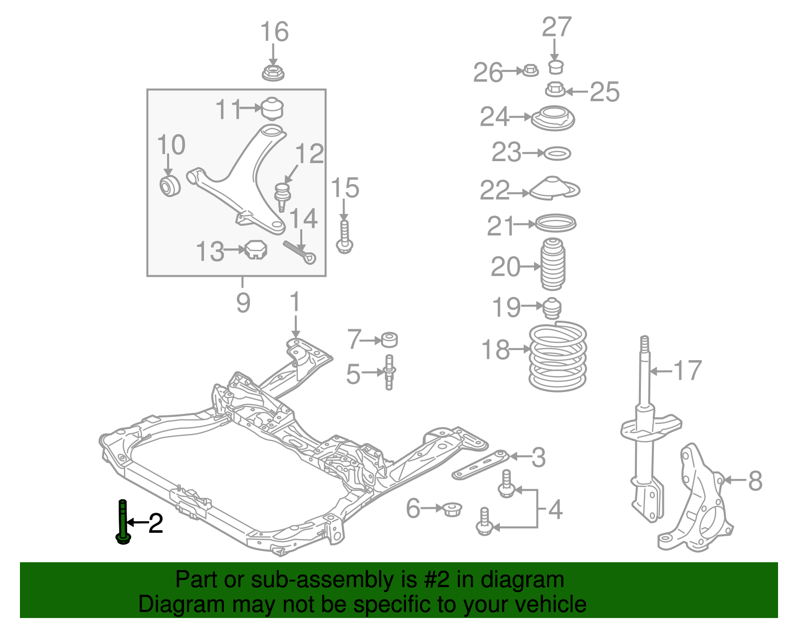 2010-2019 Subaru OEM NEW 2010-2019 Subaru Outback Legacy Engine Cradle ...