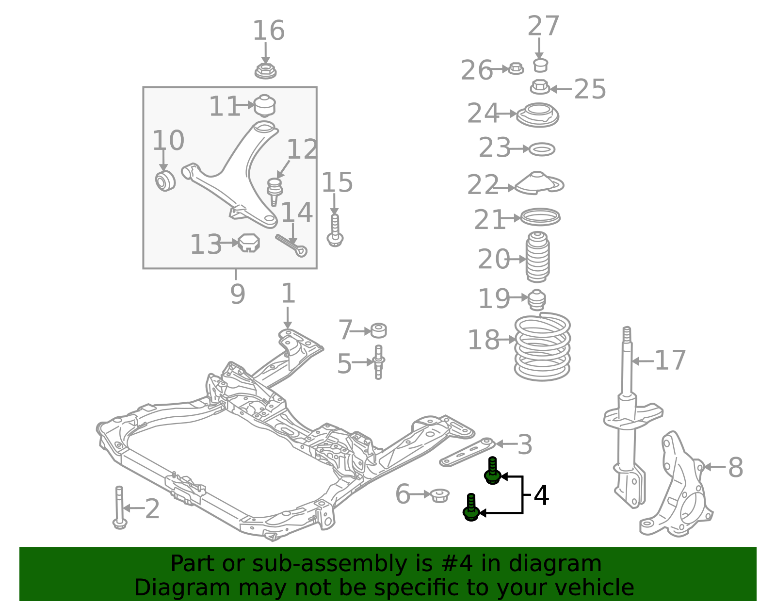 2010-2014 Subaru OEM NEW 2010-2014 Subaru Legacy Outback Stiffener Bolt ...