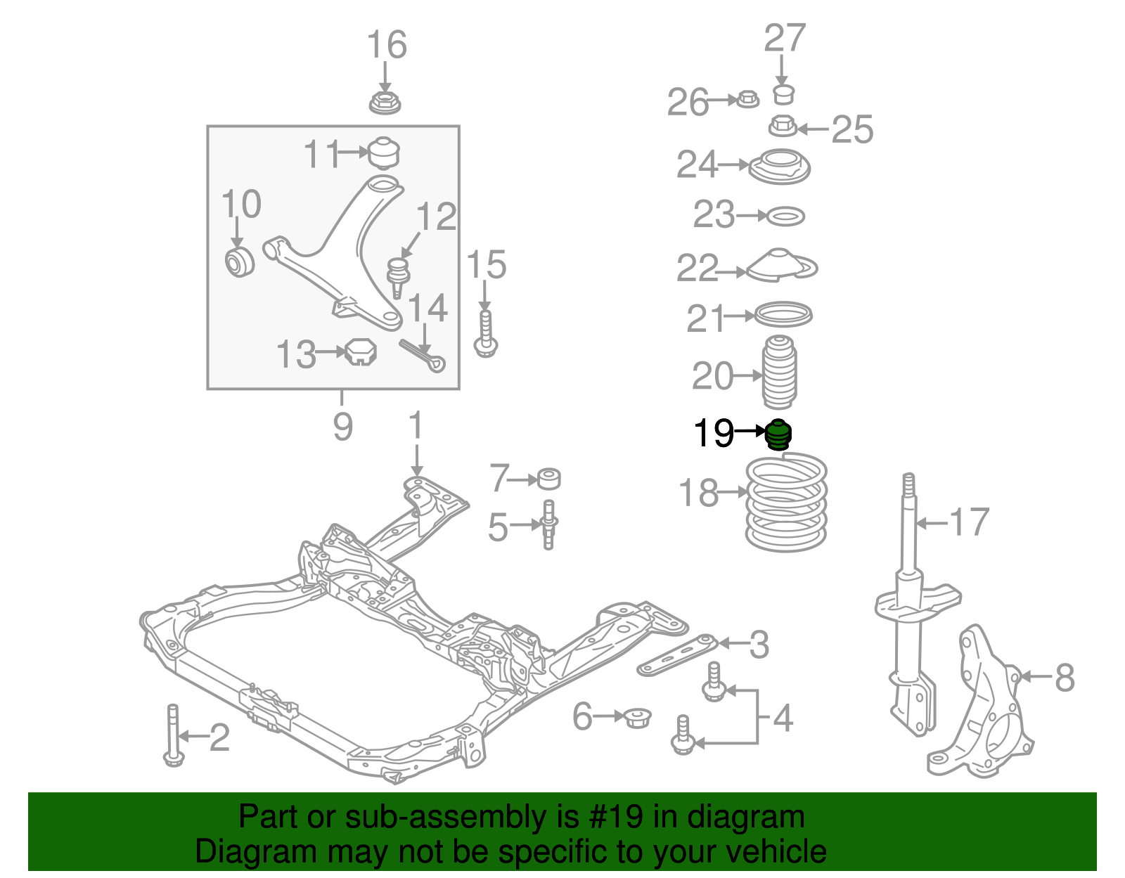 1990-2025 Subaru Strut Bumper 20321AA201 | Subaru Parts Store