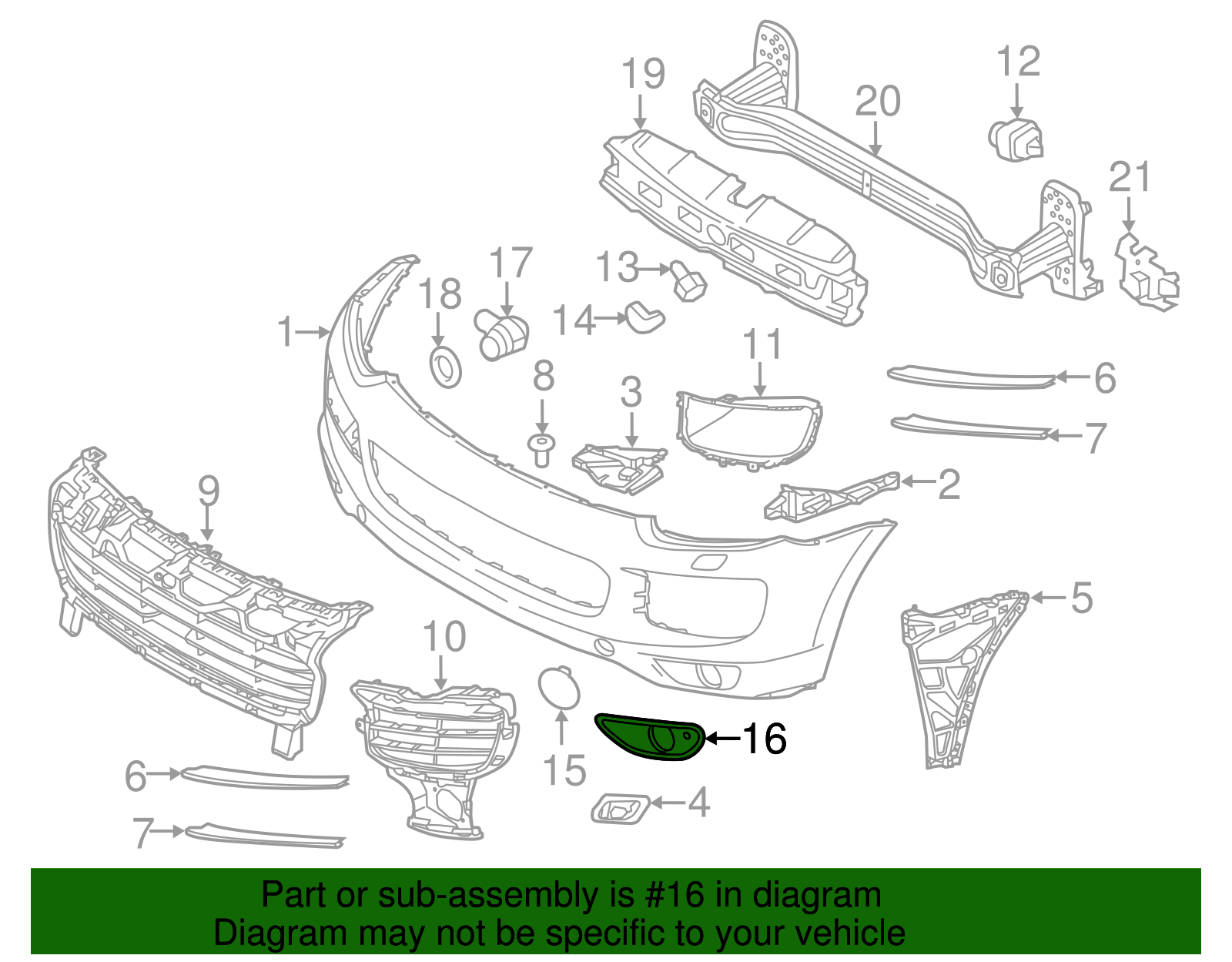 2015-2018 Porsche Cayenne Fog Lamp Bezel 958-505-824-00-9B9 | Porsche Marin
