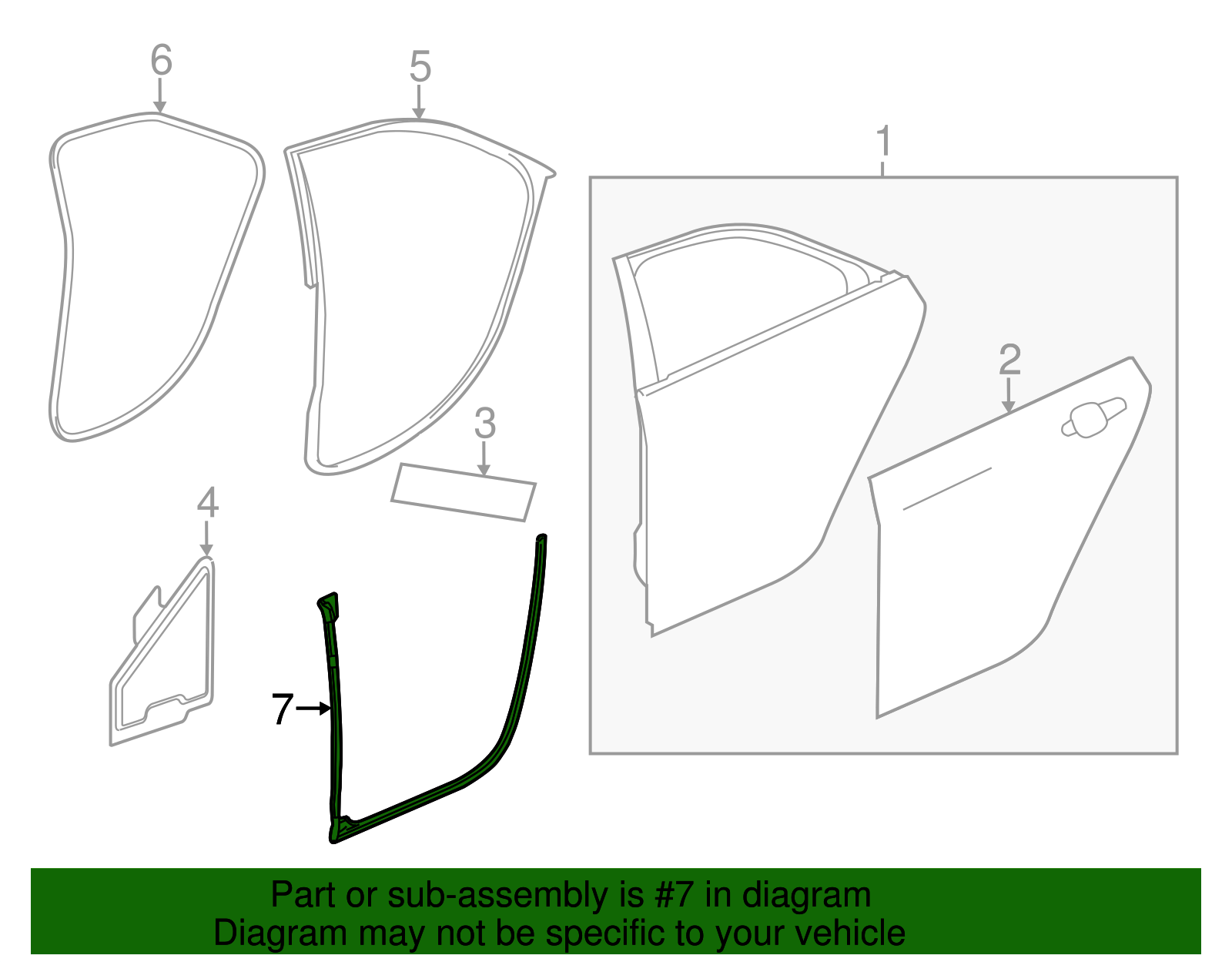 2014-2019 Cadillac CTS Passenger Side Rear Door Lower Auxiliary ...