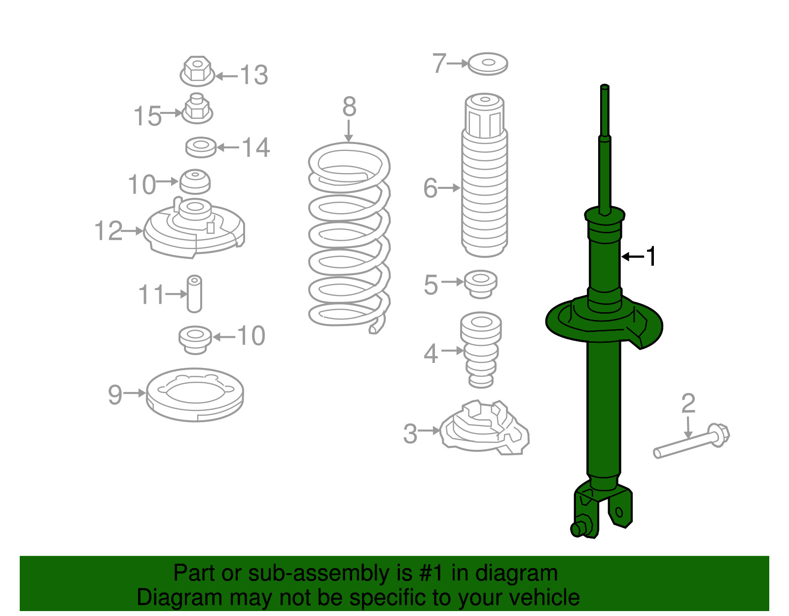 52611-T3L-A12 - 2016-2017 Honda Accord - Shock Absorber Unit Rear ...
