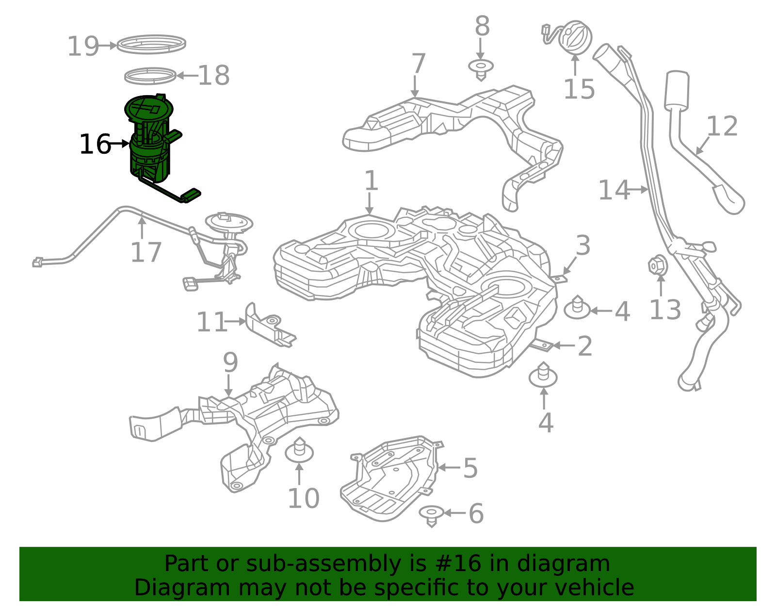 2011-2015 Mopar Fuel Pump/level Unit Module Package, Primary 05145583AE ...