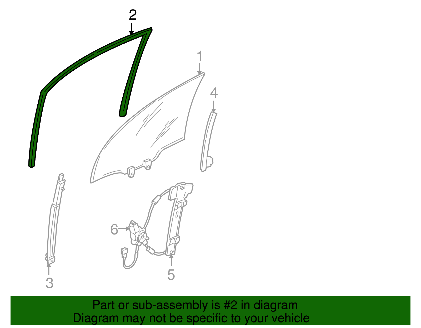 72235-S5S-E01 - Window Channel 2003-2005 Honda Civic | Honda Parts Online